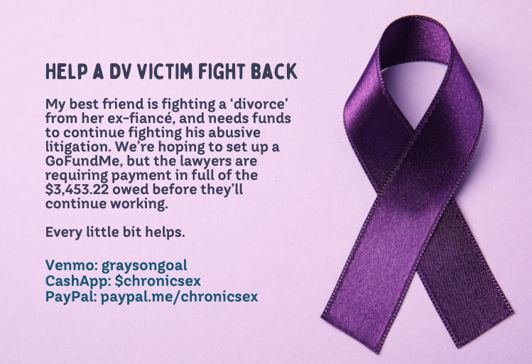 Help a DV victim fight back - Grayson Schultz